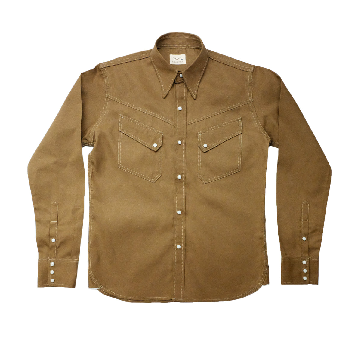 TANNED HERRINGBONE SELVEDGE WESTERN SHIRT | Nama Denim
