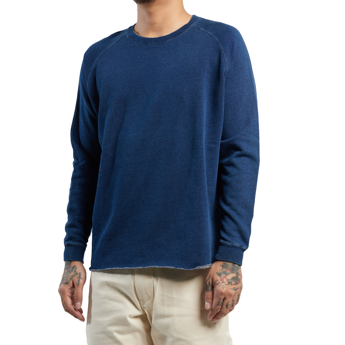 INDIGO DYED LOOPWHEEL SWEATSHIRT (DARK INDIGO) | Nama Denim